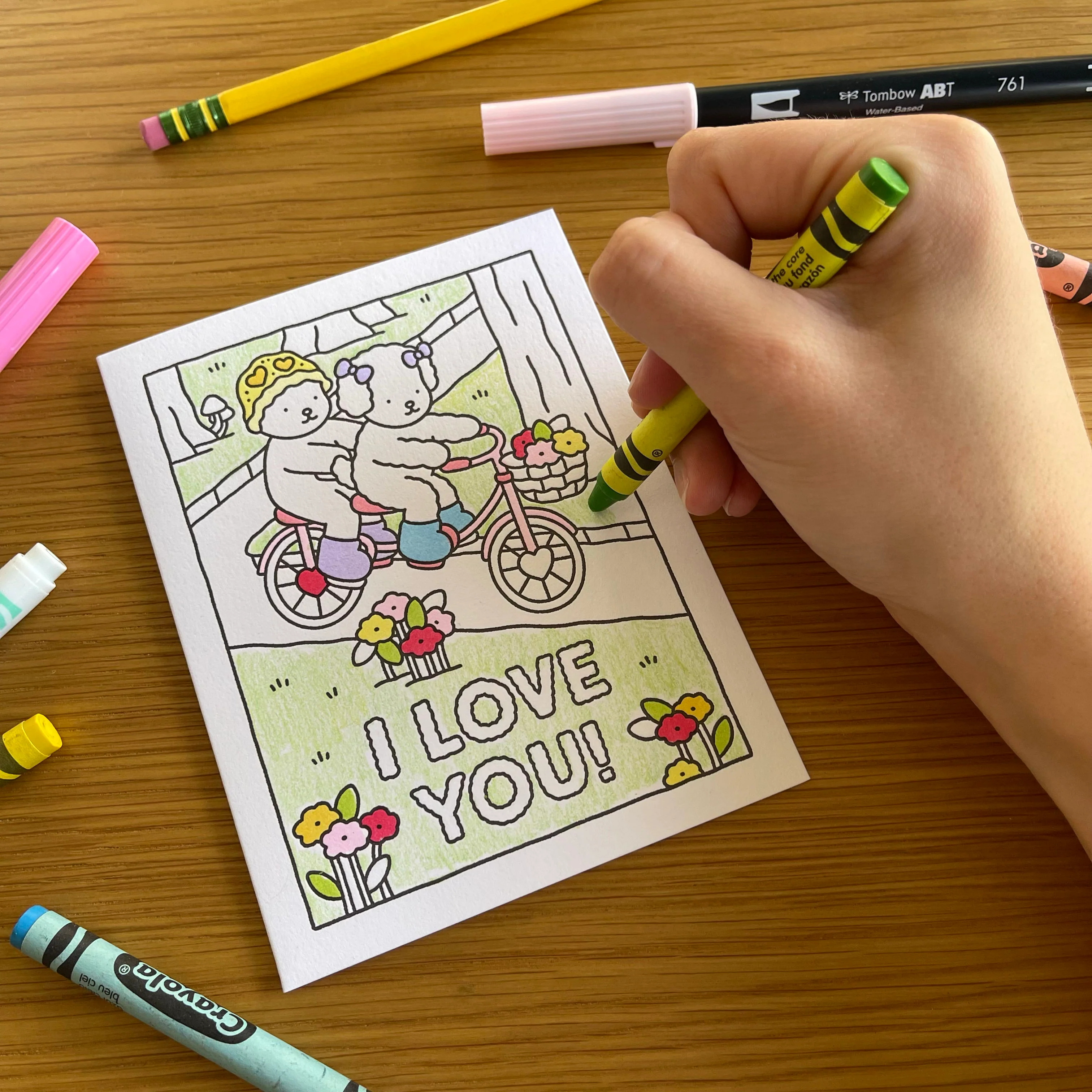 I Love You! Coloring Card - Bobbie Goods